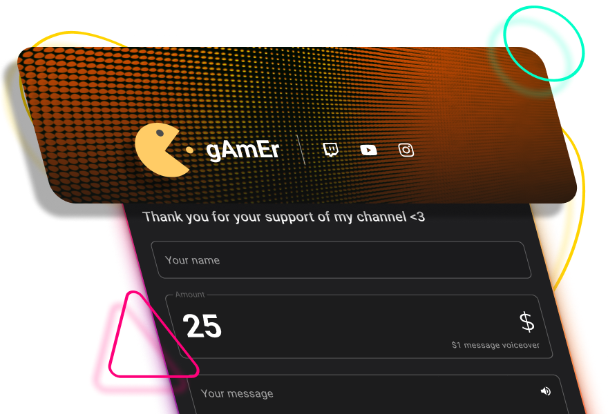 Tipping page for streamer | Donatty